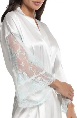 IN BLOOM BY JONQUIL Lillie Lace Trim Satin Wrap - Ivory