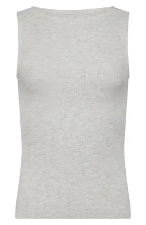 NUUDS Slinky Boat Neck Rib Tank - Heather Grey