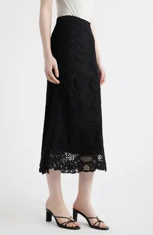 Kobi Halperin Lainey Open Stitch Maxi Skirt - Black