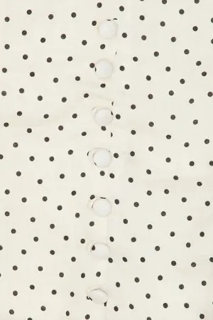 AEXAE Linen Halter Neck Top - Micro Polka Dot