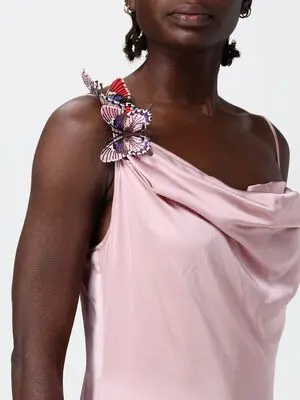 Blumarine Embellished Draped Gown