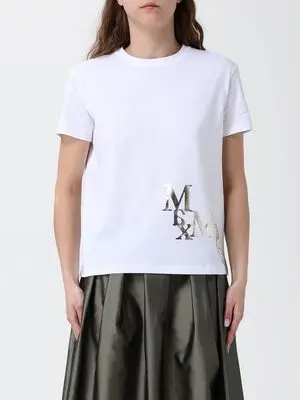 Max Mara Cotton Jersey T-shirt With Logo Detail - White