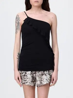 Pinko One Shoulder Ruffle Top - Black