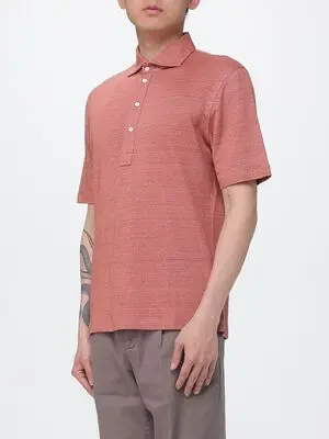 Brunello Cucinelli Linen And Cotton Polo Shirt - Red