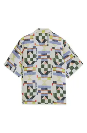 Scotch & Soda Relaxed Fit Print Short Sleeve Button-up Shirt
