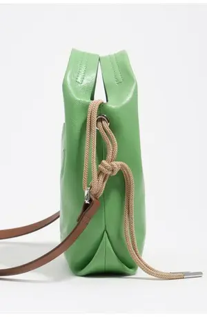 Bimba Y Lola Leather Mini Paper Bag - Emerald