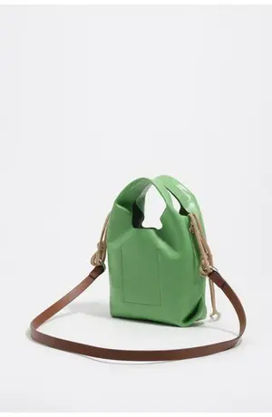 Bimba Y Lola Leather Mini Paper Bag - Emerald