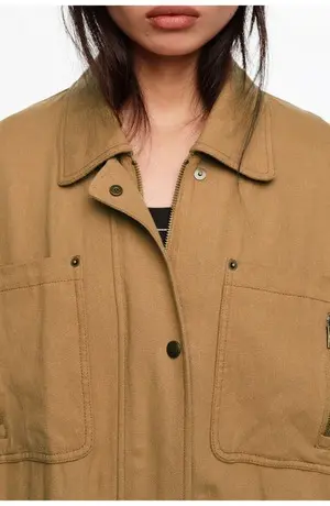 Bimba Y Lola Linen Blend Jacket - Camel