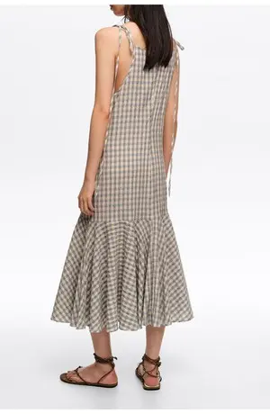 Bimba Y Lola Checked Strappy Midi Dress