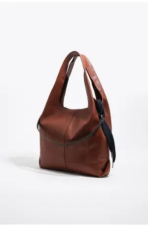 Bimba Y Lola Leather Shoulder Bag - Black