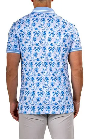 MACEOO Martyr00008 Print Golf Polo - Blue