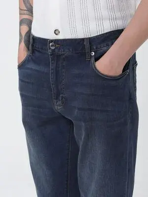 Emporio Armani Cotton Denim Straight Jeans