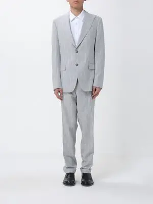 BOSS Single-breasted Striped Cotton And Virgin Wool Dress - Grey