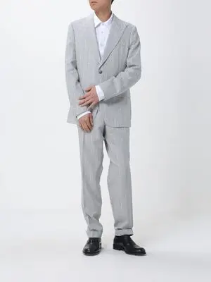 BOSS Single-breasted Striped Cotton And Virgin Wool Dress - Grey