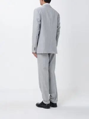 BOSS Single-breasted Striped Cotton And Virgin Wool Dress - Grey