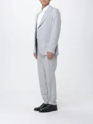 BOSS Single-breasted Striped Cotton And Virgin Wool Dress - Grey
