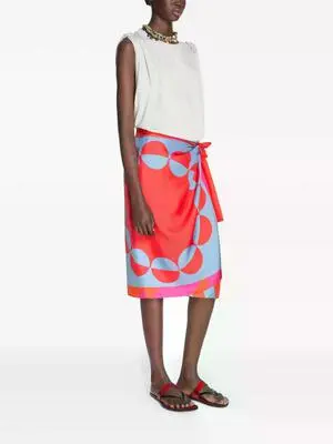 Dries Van Noten Printed Wrap Midi Skirt