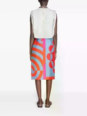 Dries Van Noten Printed Wrap Midi Skirt