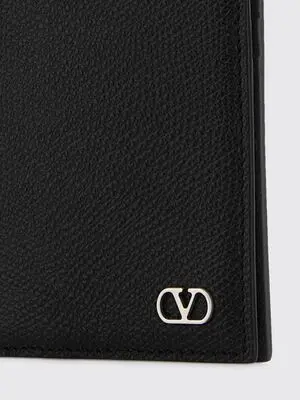 Valentino Garavani Vlogo Signature Grained Leather Wallet - Black