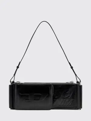 DIESEL® Flagd Shoulder Bag In Polyurethane - Black