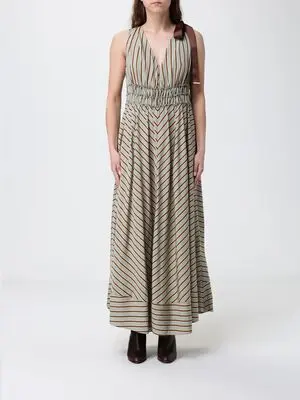 Liu Jo Striped Maxi Dress With Halterneck
