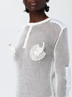 Moschino Perforated Cotton Knit With Swans