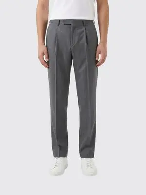 PT TORINO Tailored Trousers In Virgin Wool And Cotton Blend - Grey