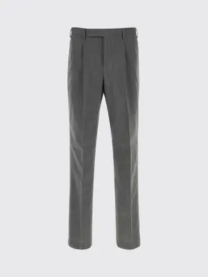 PT TORINO Tailored Trousers In Virgin Wool And Cotton Blend - Grey