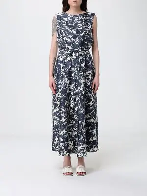 Max Mara Polka Dot Belted Dress - Blue