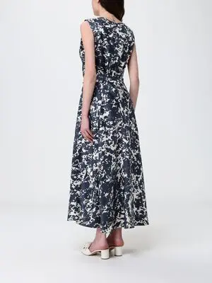 Max Mara Polka Dot Belted Dress - Blue