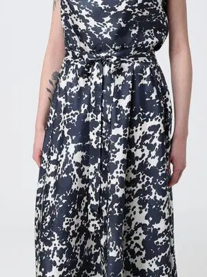 Max Mara Polka Dot Belted Dress - Blue