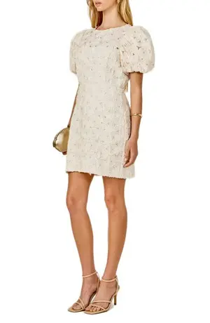 Endless Rose Texture Puff Sleeve Minidress