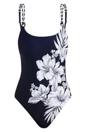 La Blanca Mariner Floral One-piece Swimsuit - Indigo