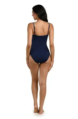 La Blanca Mariner Floral One-piece Swimsuit - Indigo