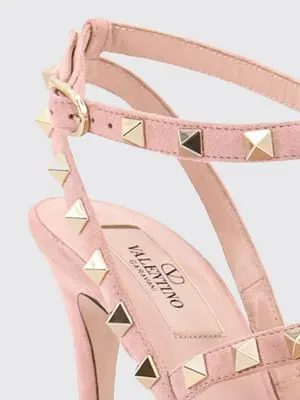 Valentino Garavani Rockstud Suede And Lace Slingback Pumps
