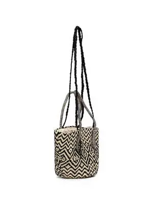 HOSS INTROPIA Woven Satchel With Flower Appliqu