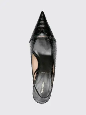 TOM FORD Crocodile Print Leather Slingback Pumps