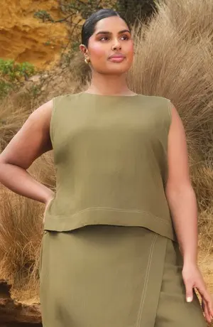ESTELLE Sonnet Tie Back Sleeveless Top