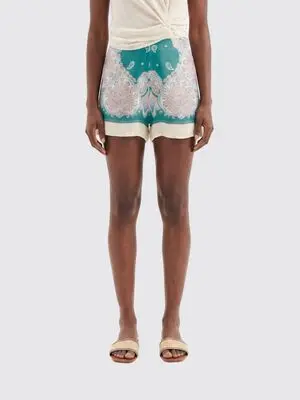 Pinko Satin Shorts With Ethnic Print