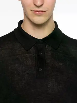 ROBERTO COLLINA Button-fastening Polo Shirt - Black