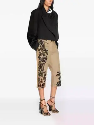 Dries Van Noten Embroidered Capri Pants