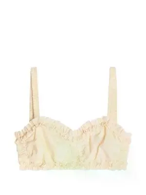 Dries Van Noten Ruffled Cotton Bra Top - Neutrals
