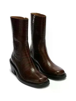 Dries Van Noten Leather Boots With Zip