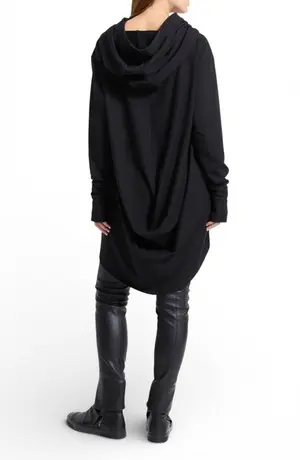 MARCELLA Firenze High-low Hoodie - Black