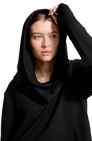 MARCELLA Firenze High-low Hoodie - Black