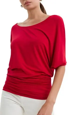 MARCELLA Elena Asymmetric Batwing Top - Red