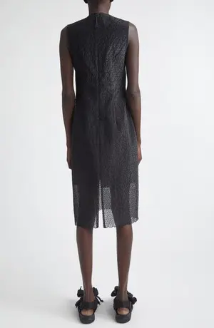 Cecilie Bahnsen Devin Windflower Embroidered Organza Sheath Dress - Black