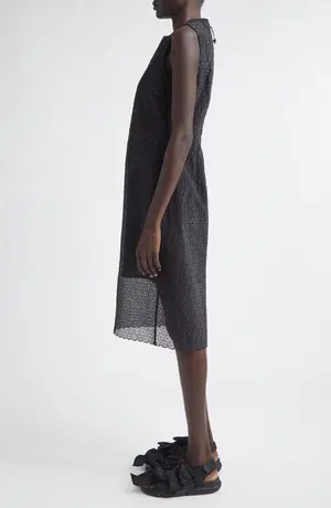 Cecilie Bahnsen Devin Windflower Embroidered Organza Sheath Dress - Black