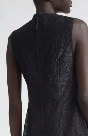 Cecilie Bahnsen Devin Windflower Embroidered Organza Sheath Dress - Black