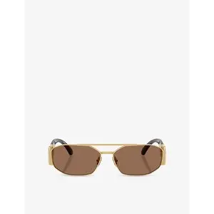 Versace Ve2287 Irregular-frame Metal Sunglasses - Gold